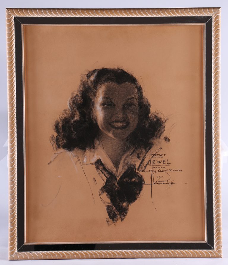 Jewel Flowers Inscribed Charcoal Portrait • Grapefruit Moon Gallery ...